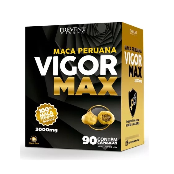 Maca Peruana Vigor Max 2000mg Pura 90 Caps Prevent Pharma | Shopee Brasil