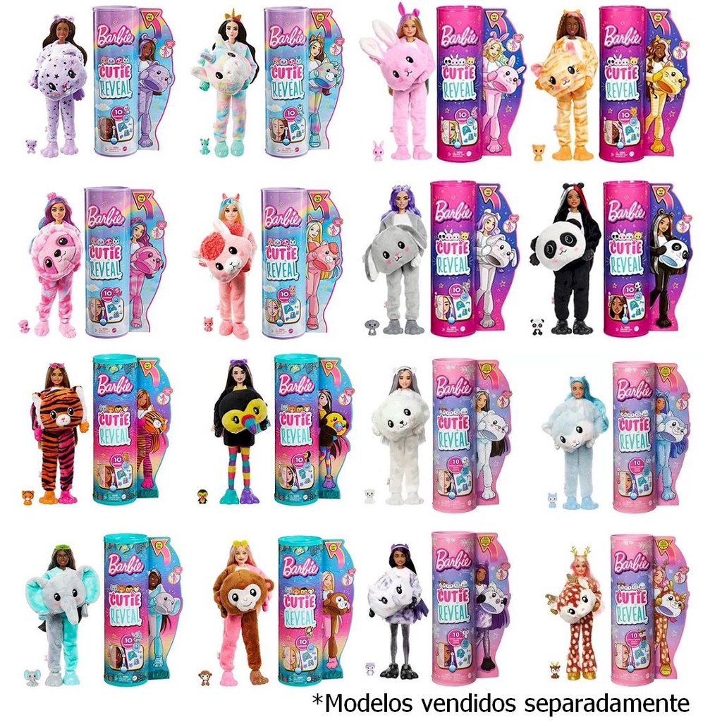 Boneca Barbie Cutie Reveal C/ Fantasia de Bicho de Pelúcia e Pet ...