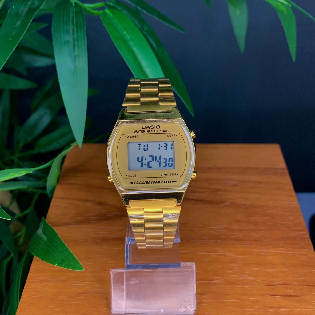 Relógio Casio Vintage Retrô B640W linha Premium Unissex Dourado ...