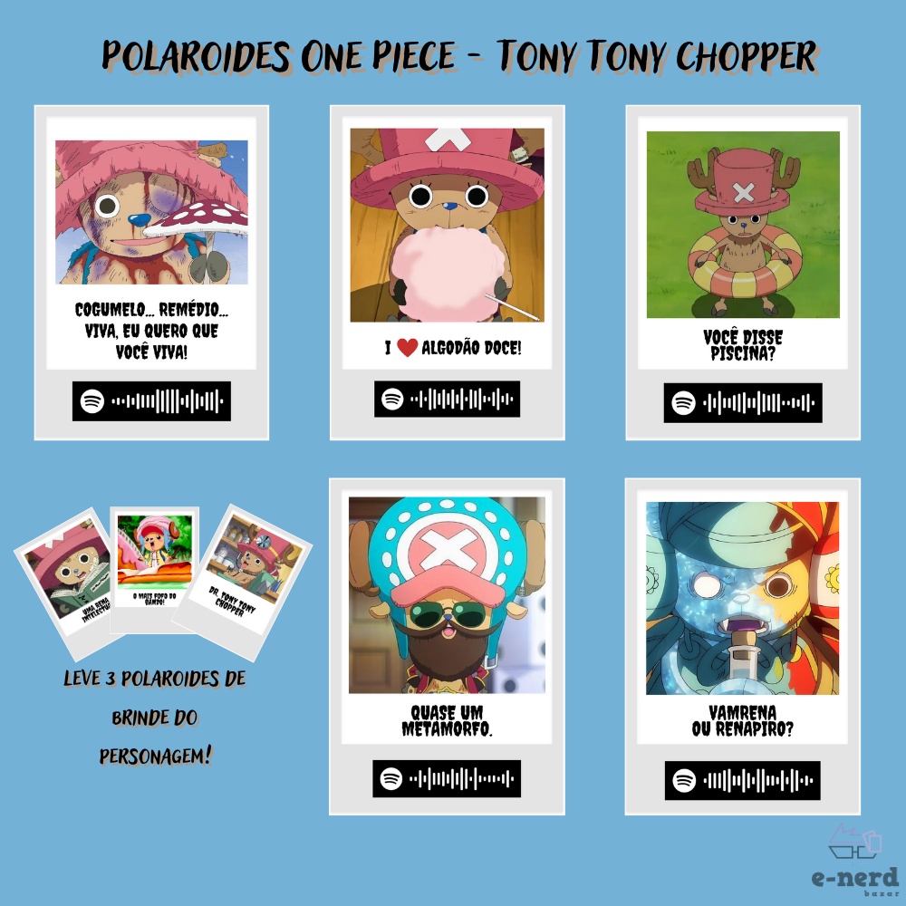 Kit Premium Polaróide Colecionavel Adesivo One Piece Tony Chopper ...