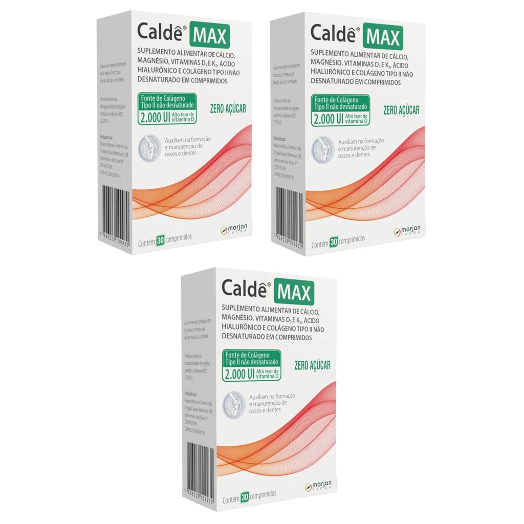 kit 3 Caixas Suplemento Alimentar Calde Max 30 Comprimidos | Shopee Brasil