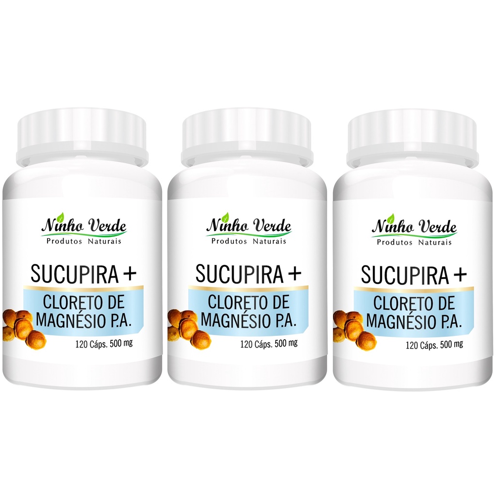 Kit 3 Cloreto de Magnésio com Sucupira 360 Cápsulas - Ninho Verde | Shopee Brasil