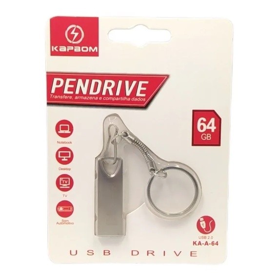 Pen Drive 64gb Original Metal Usb Pendrive Pc Notebook | Shopee Brasil