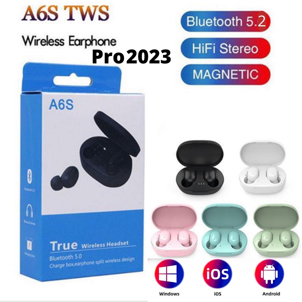 Fone de Ouvido Bluetooth Sem Fio A6s Pro Melhor que Airdots Xiaomi A6S TWS Bluetooth 5.2 ...