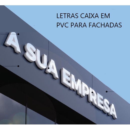 LETRAS em PVC expandido 10MM DE 15cm à 40cm Fachada/Logomarca/Logotipo ...