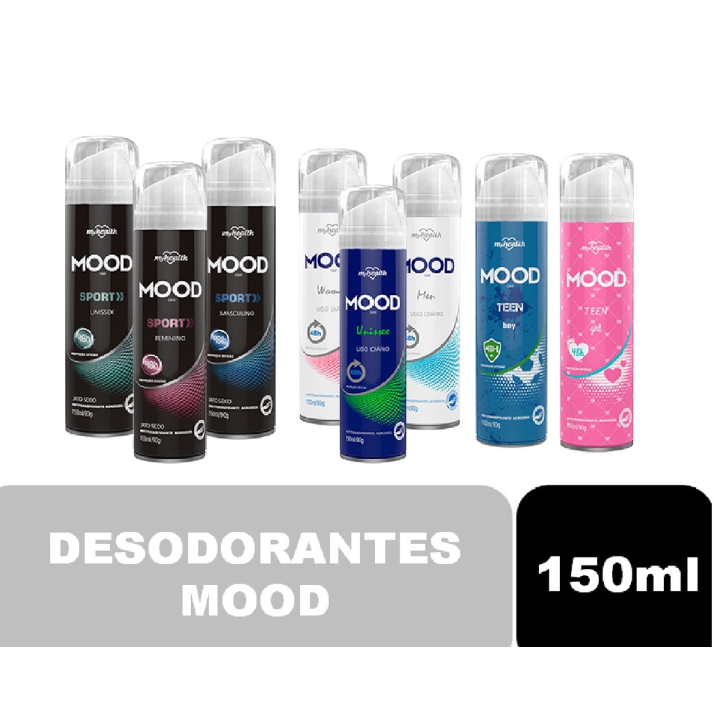 Desodorante MOOD Antitranspirante Aerosol (SPRAY) 150ml | Shopee Brasil