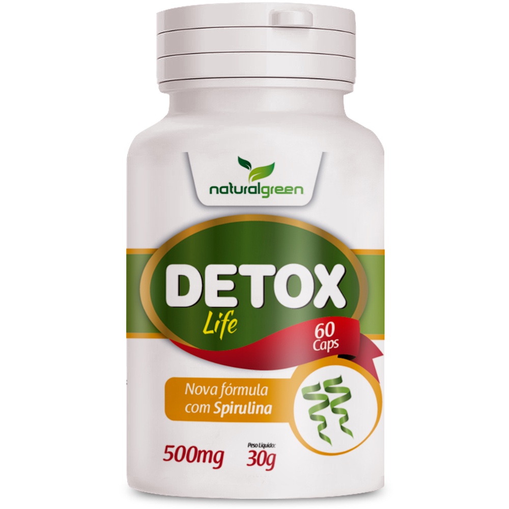 Detox life nova formula com spirulina 60caps | Shopee Brasil