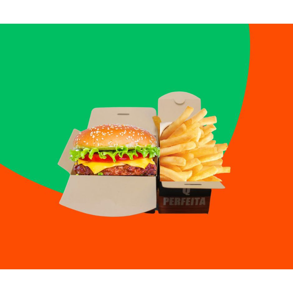Caixa Box Lanche Artesanal Caixa Para Batata Frita 18x7x7 Embalagem ...