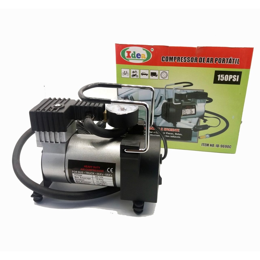 Mini Compressor Ar Automotivo Portátil 12v 150 PSI veicular | Shopee Brasil