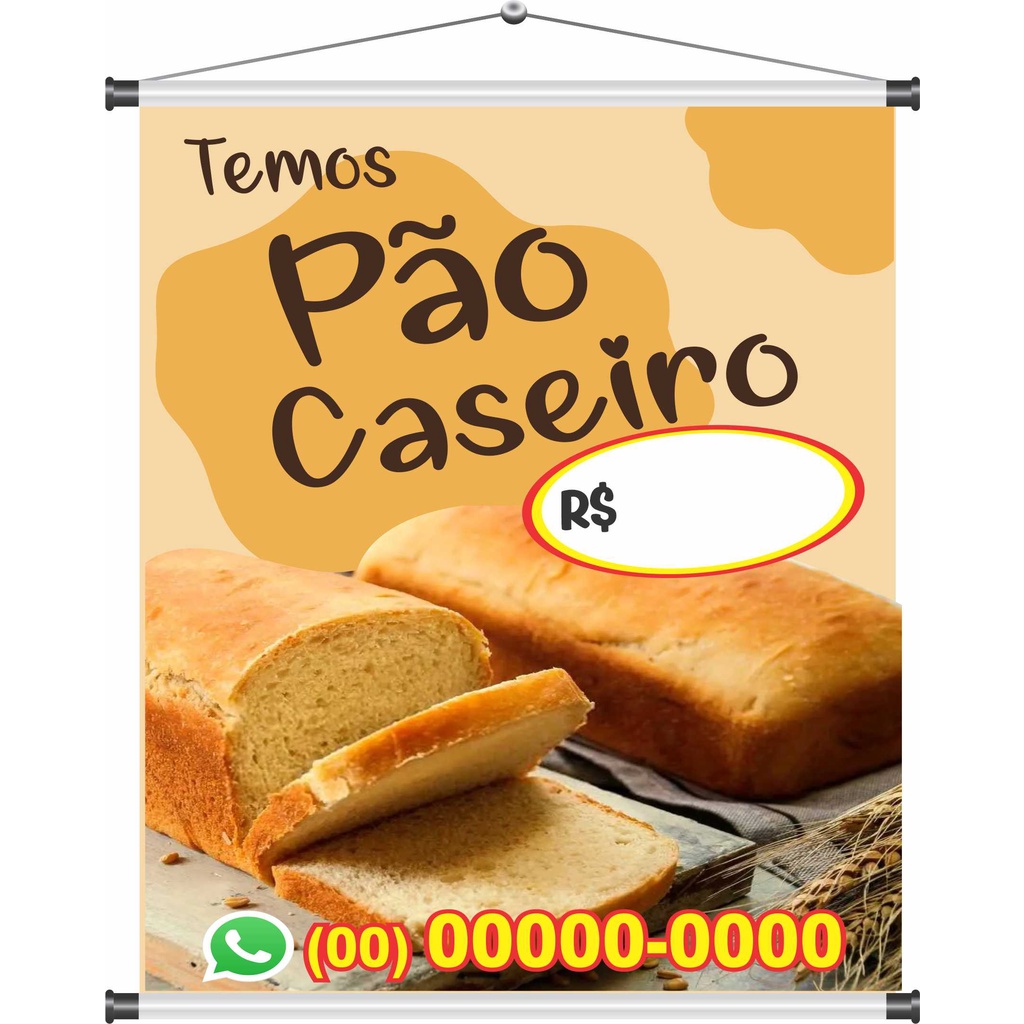 banner pão caseiro 1metro x70cm mod53 | Shopee Brasil
