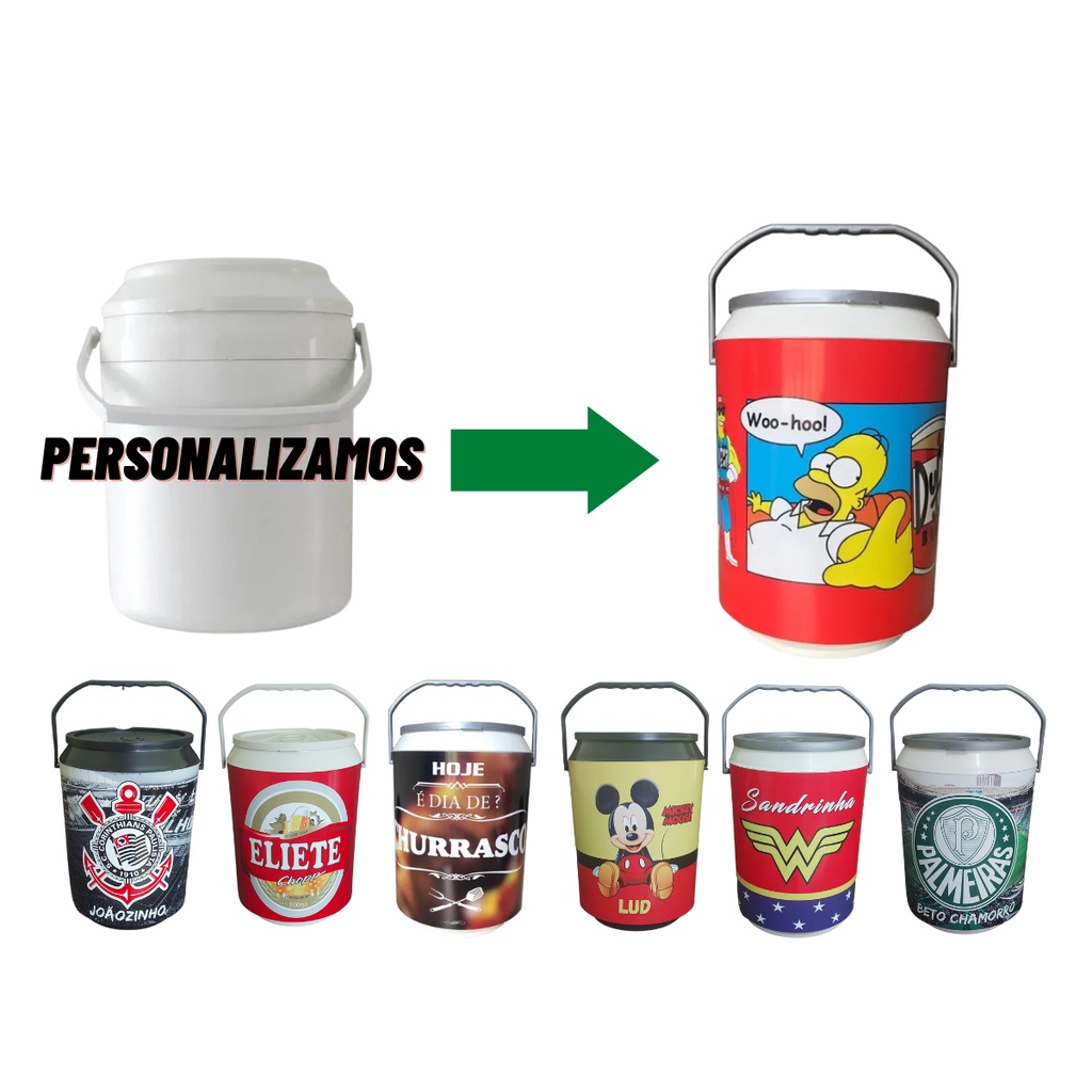Cooler Térmico Personalizado para Cerveja e bebidas 12 Latas com gelo ...