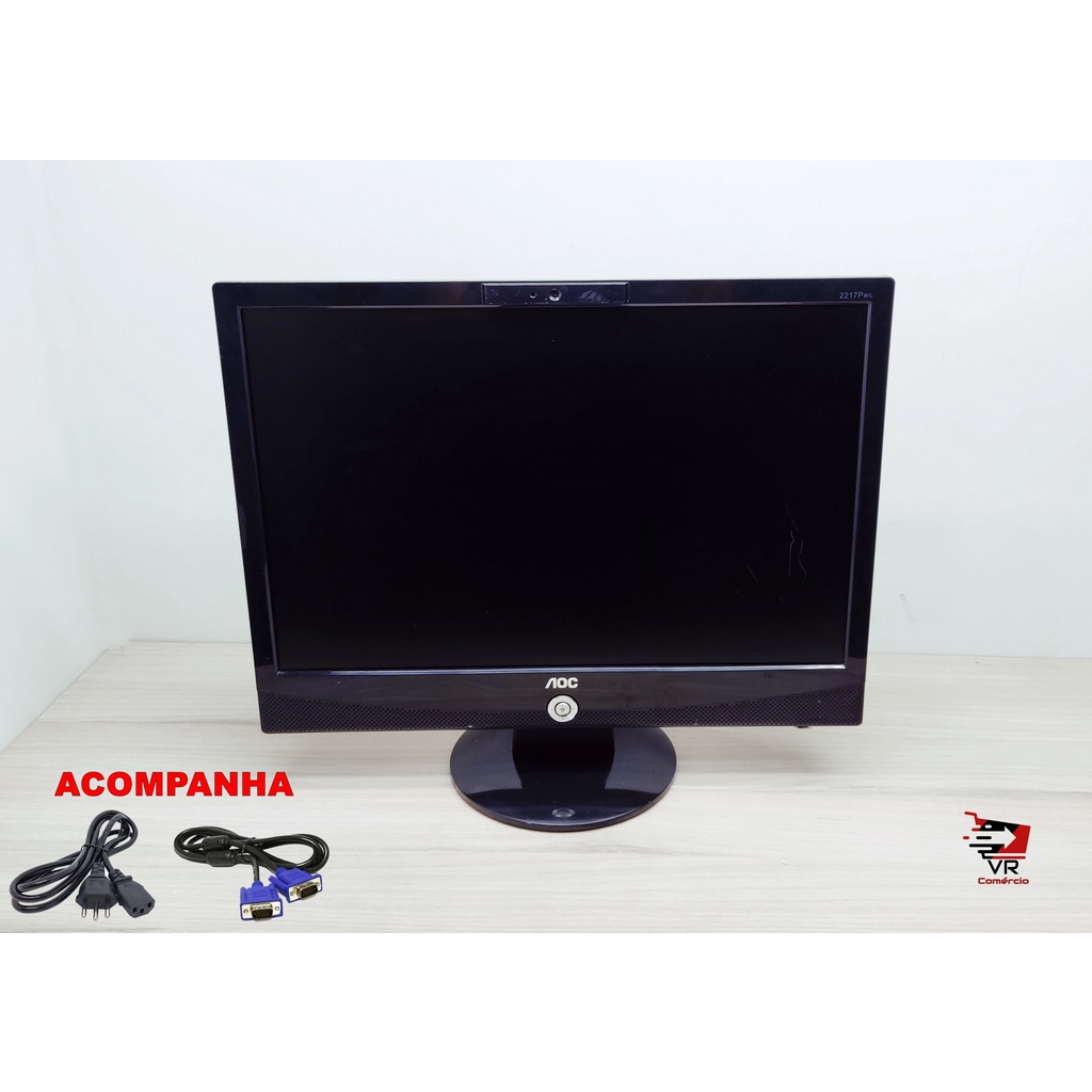 MONITOR AOC 22 POLEGADAS COM WEBCAM E CAIXA DE SOM INTEGRADA | Shopee Brasil