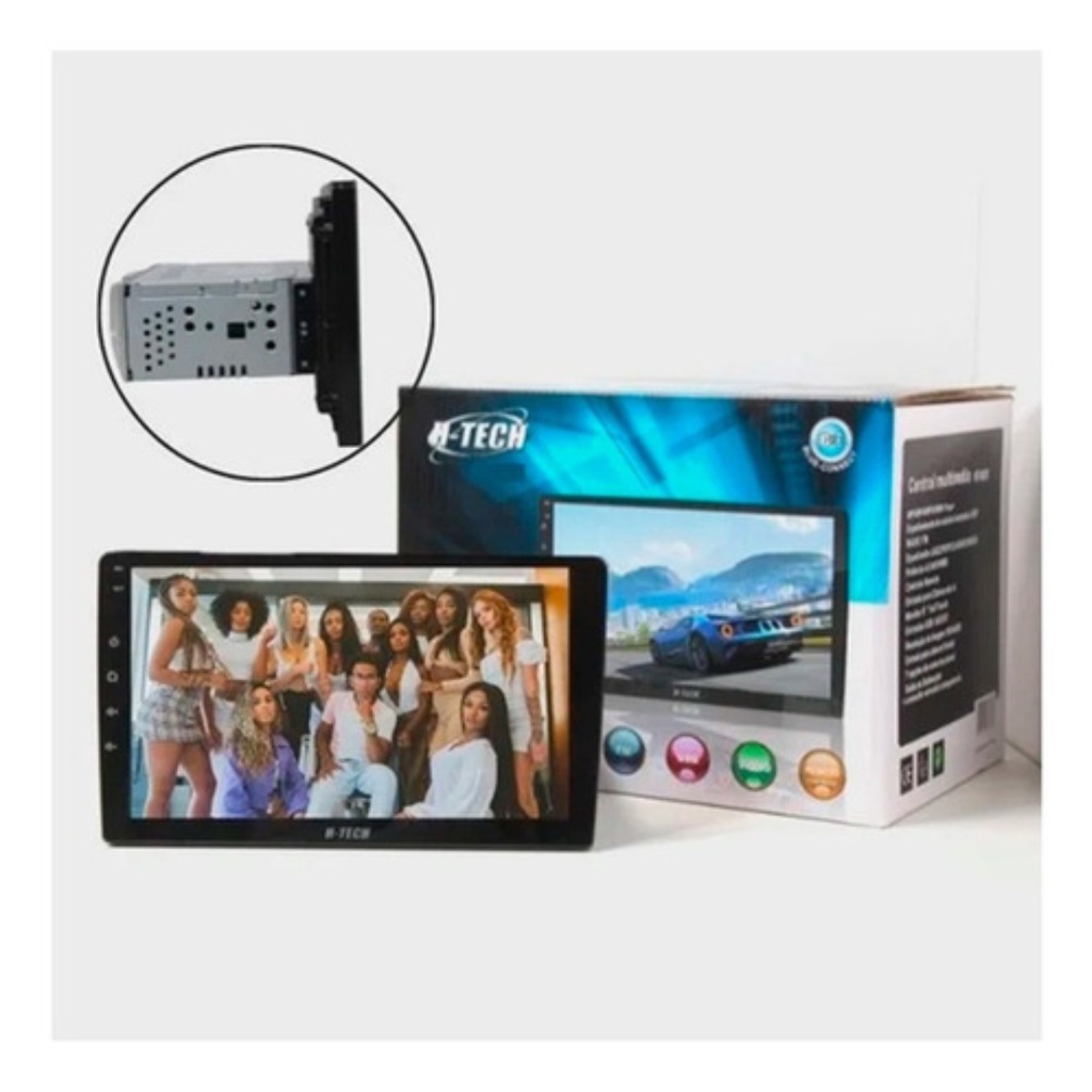 Central Multimídia 9 Polegadas Mp5 1din 2 Din Espelhamento celular bluetooth Logo marca Ht 9001 ...