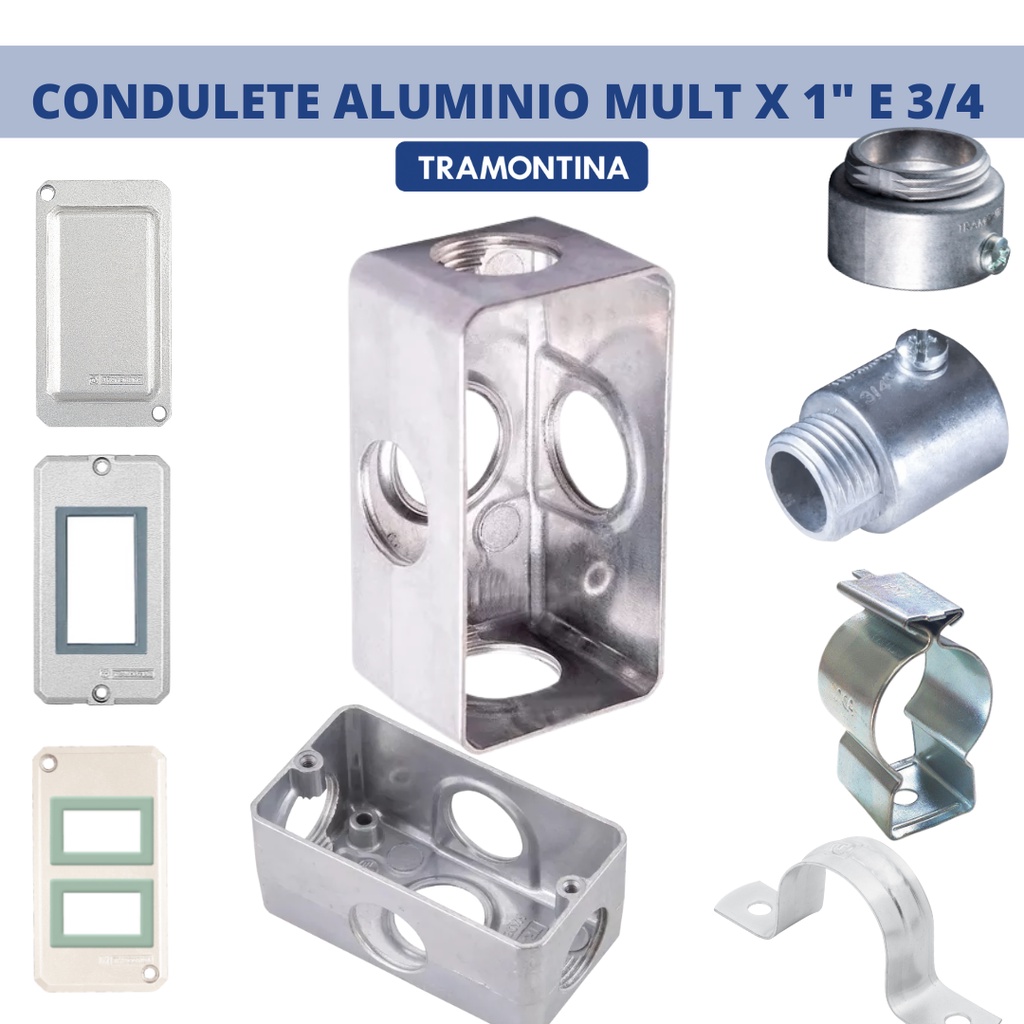 CONDULETE ALUMINIO MULTIPLO X 1" E 3/4 TRAMONTINA | Shopee Brasil