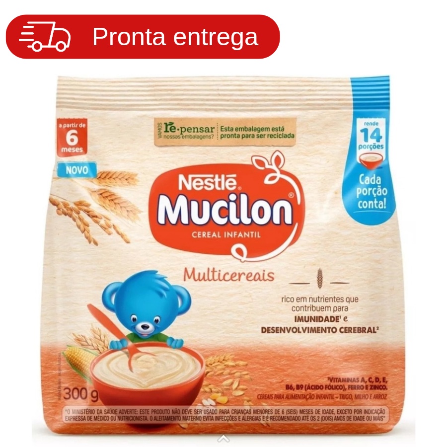 Cereal Infantil Mucilon Multicereais, Arroz e Aveia Integral, Milho ...