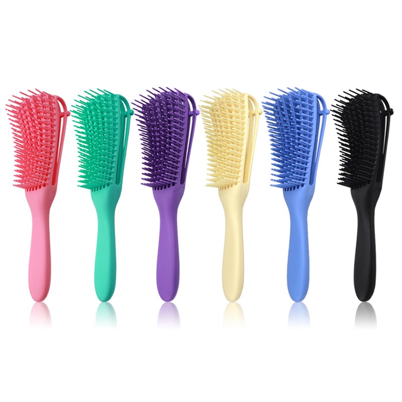 Pente de Cabelo Escova Polvo Multifuncional Cachos Fácil Desembaraço ...