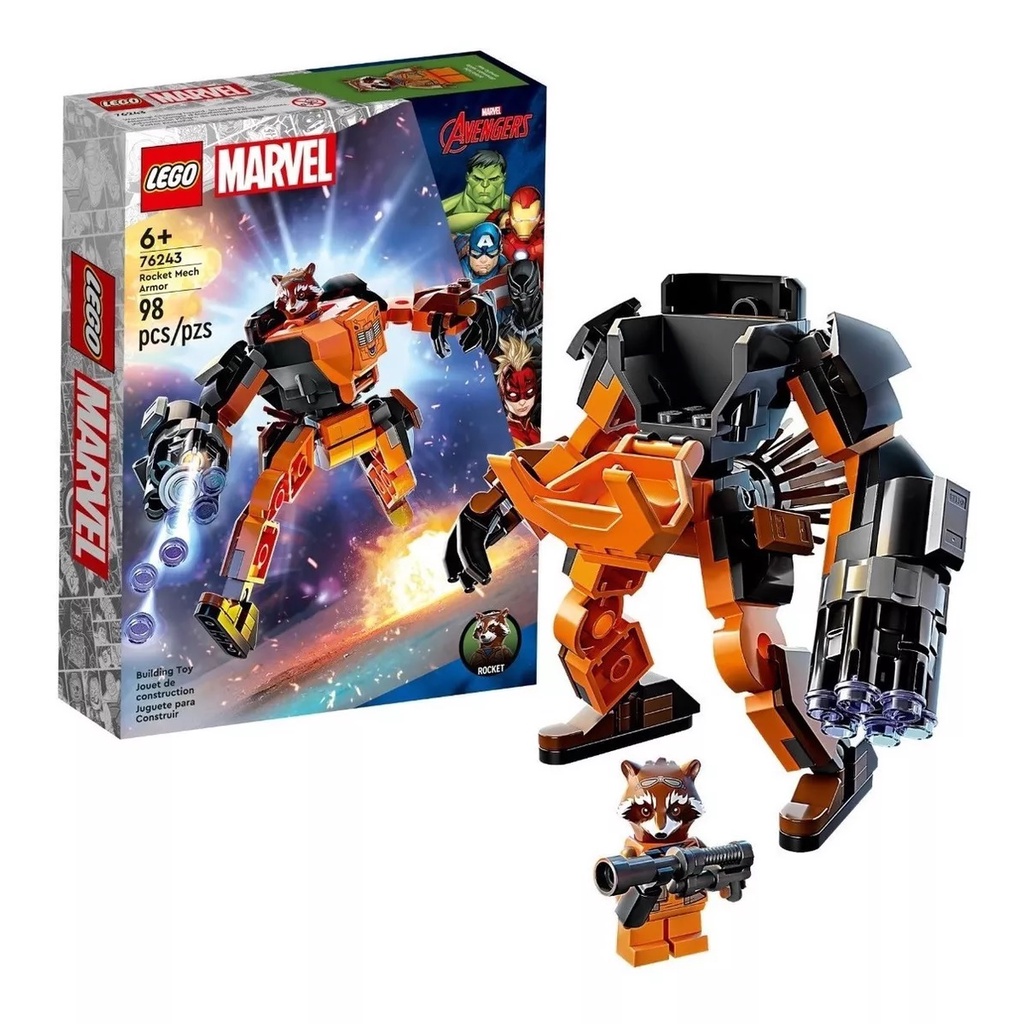 Lego 76243 - Armadura Robo De Rocket - Lego Marvel Avengers | Shopee Brasil