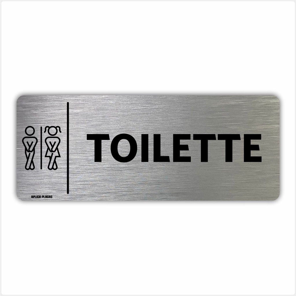 Placa Toilette- 8x20cm - Sinalização Indicação Setor Banheiro Masculino ...