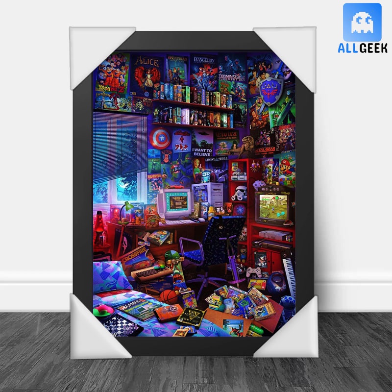 Quadro Decorativo Com Moldura Quarto Gamer Anos 90 Video Game ...