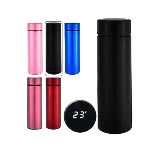 Garrafa Térmica com sensor de led marca temperatura colorida 500ML ...