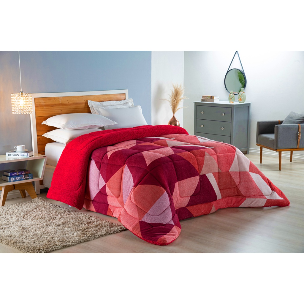 Coberdrom Edredom Casal Queen Dupla Face Grosso Pesado - Varias Cores ...