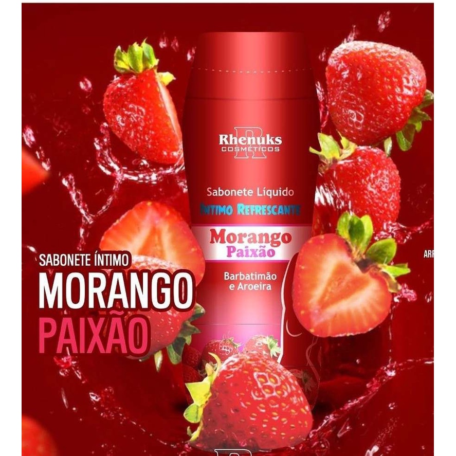 KIT c/02- Sabonetes Intimo Morango Paixão 200ml | Shopee Brasil