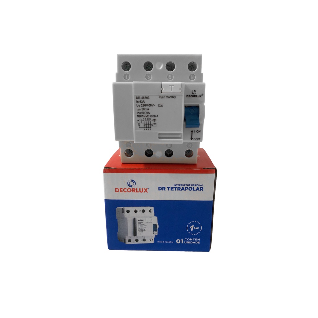 Interruptor Diferencial Residual Dr 4P 63A 30ma Tipo A | Shopee Brasil