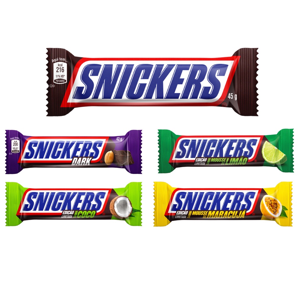 Chocolate Snickers 42g 45g Diversos Sabores | Shopee Brasil