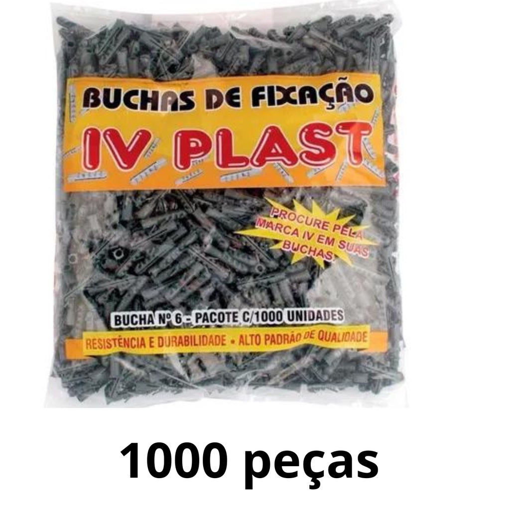 Bucha Comum de Parede 05 06 08 Pacote com 1000 peças IV PLAST | Shopee ...