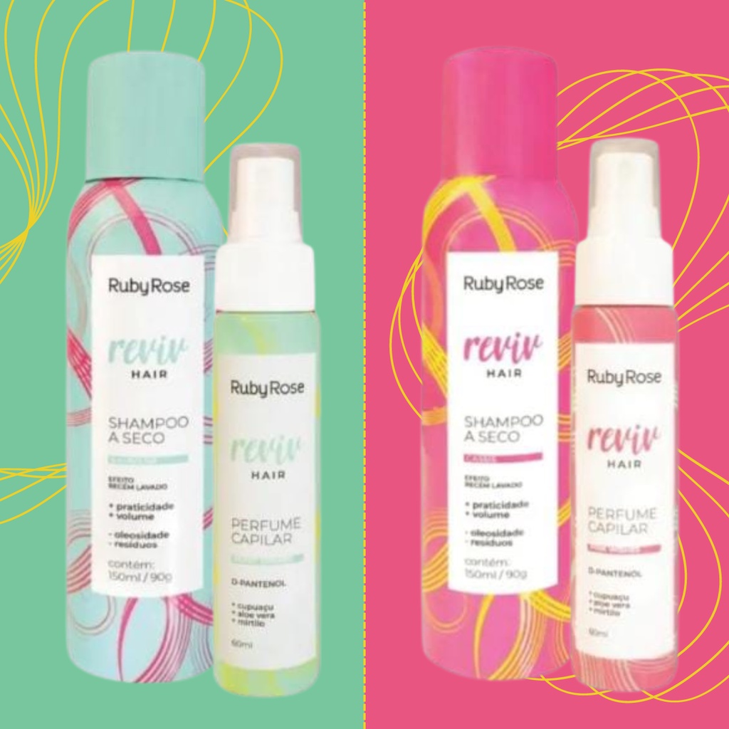 Kit Ruby Rose Reviv Hair - Shampoo a Seco + Perfume Capilar | Shopee Brasil