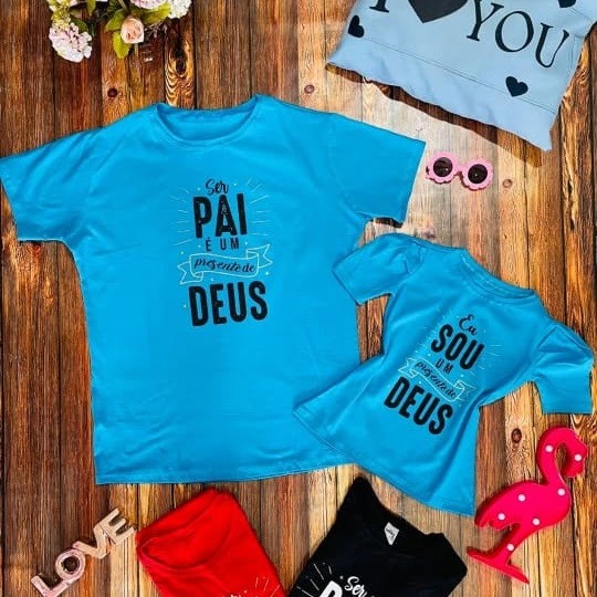 kit pai e filha(o) (Presente de Deus) pai e filha iguais/ DIA DOS PAIS ...
