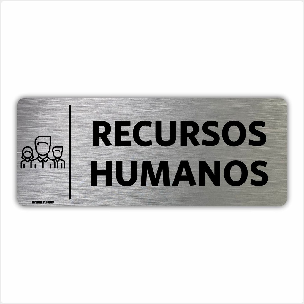 Placa Recursos Humanos - 8x20cm - Sinalização Indicação Setor Portas RH ...