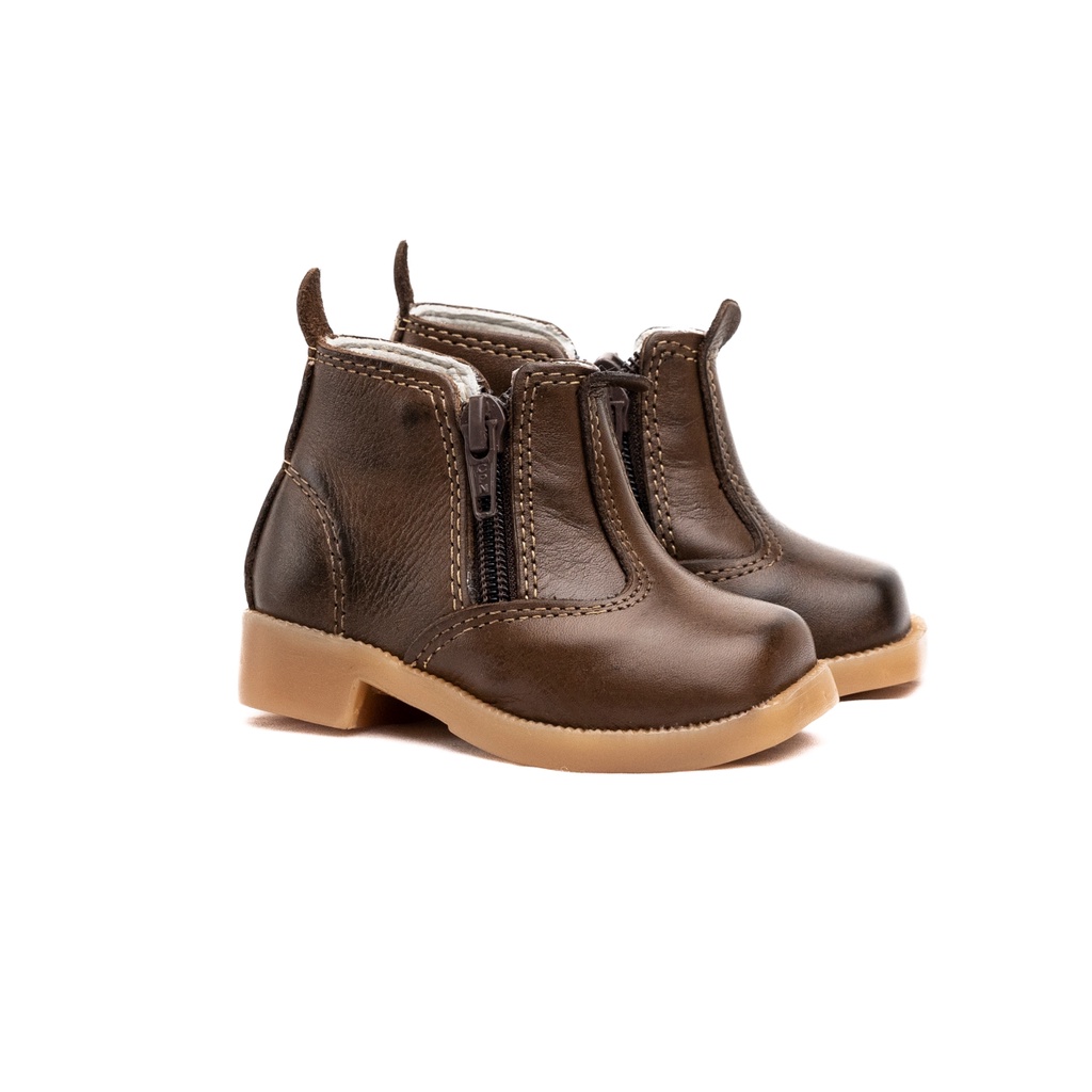 Botina Bota Infantil Bebê Criança Couro Confortável Durável Macia ...