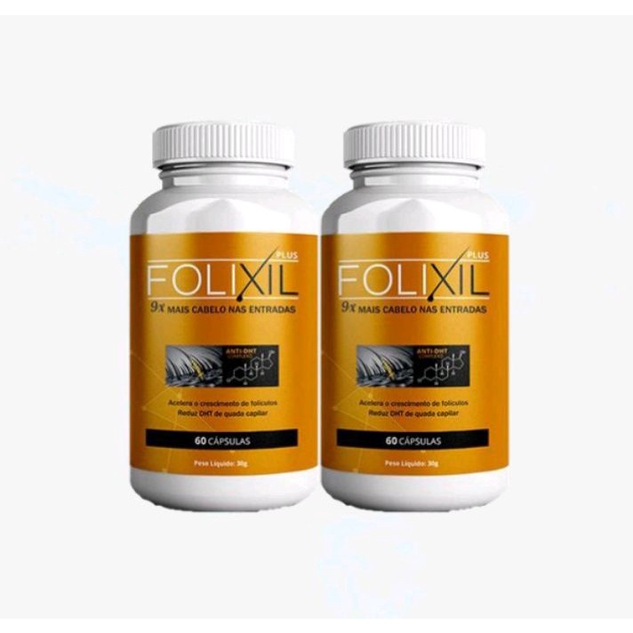 Folixil Plus Anti Calvície 60 Cáps - Kit 02 Potes | Shopee Brasil