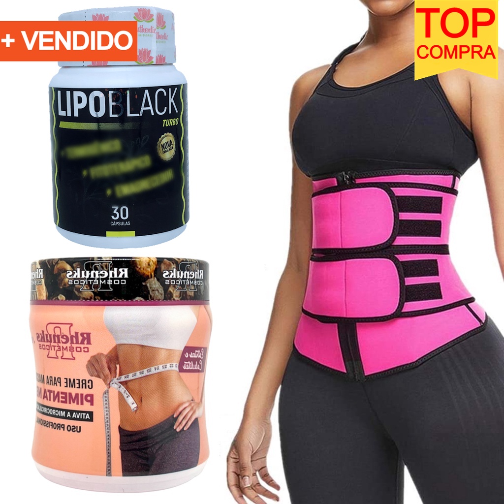 Kit Authentic Cinta Modeladora redutora de medidas + 1 Gel Pimenta ...