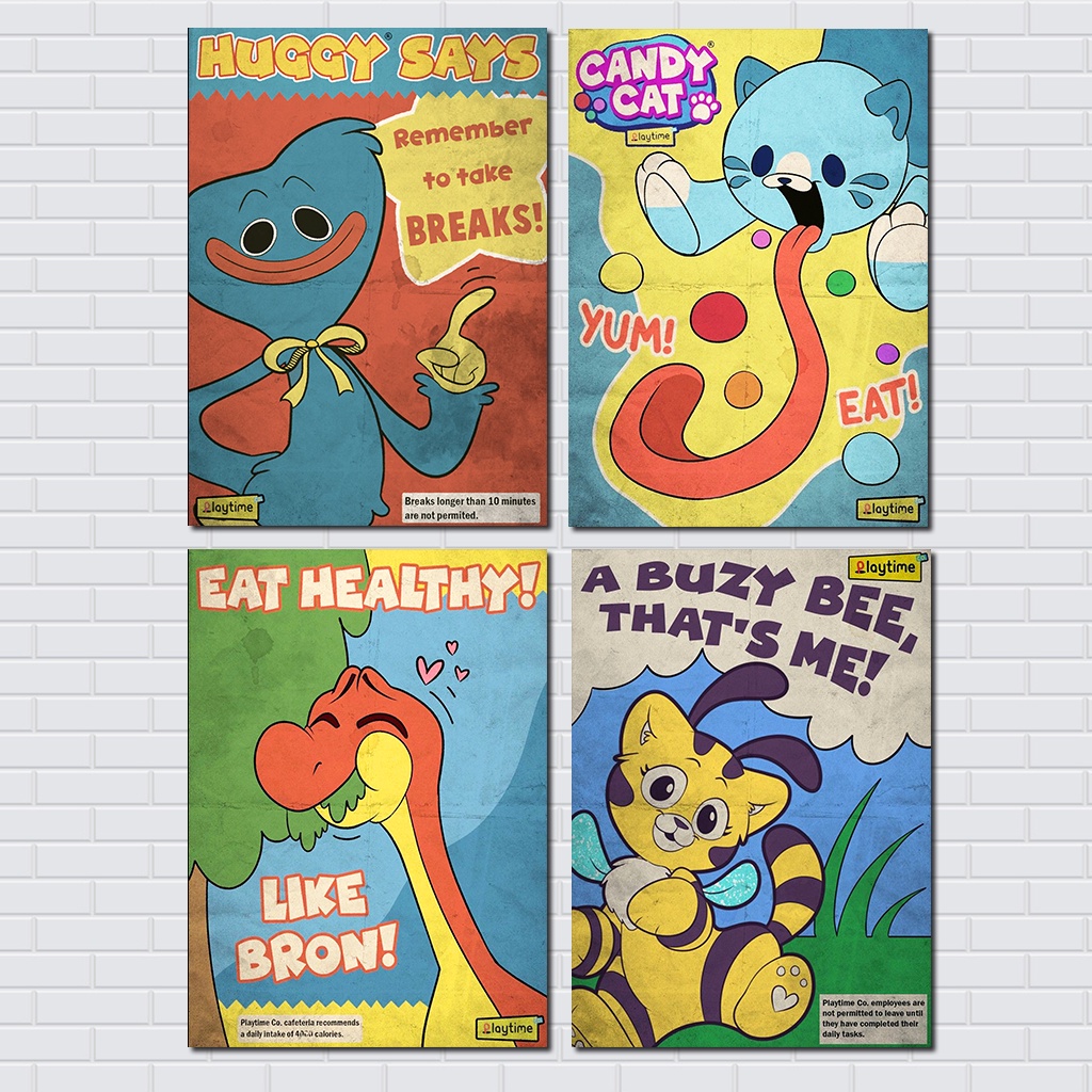 KIT 4 Quadro Placa Decorativa Poppy Playtime Posters Oficiais - Huggy ...