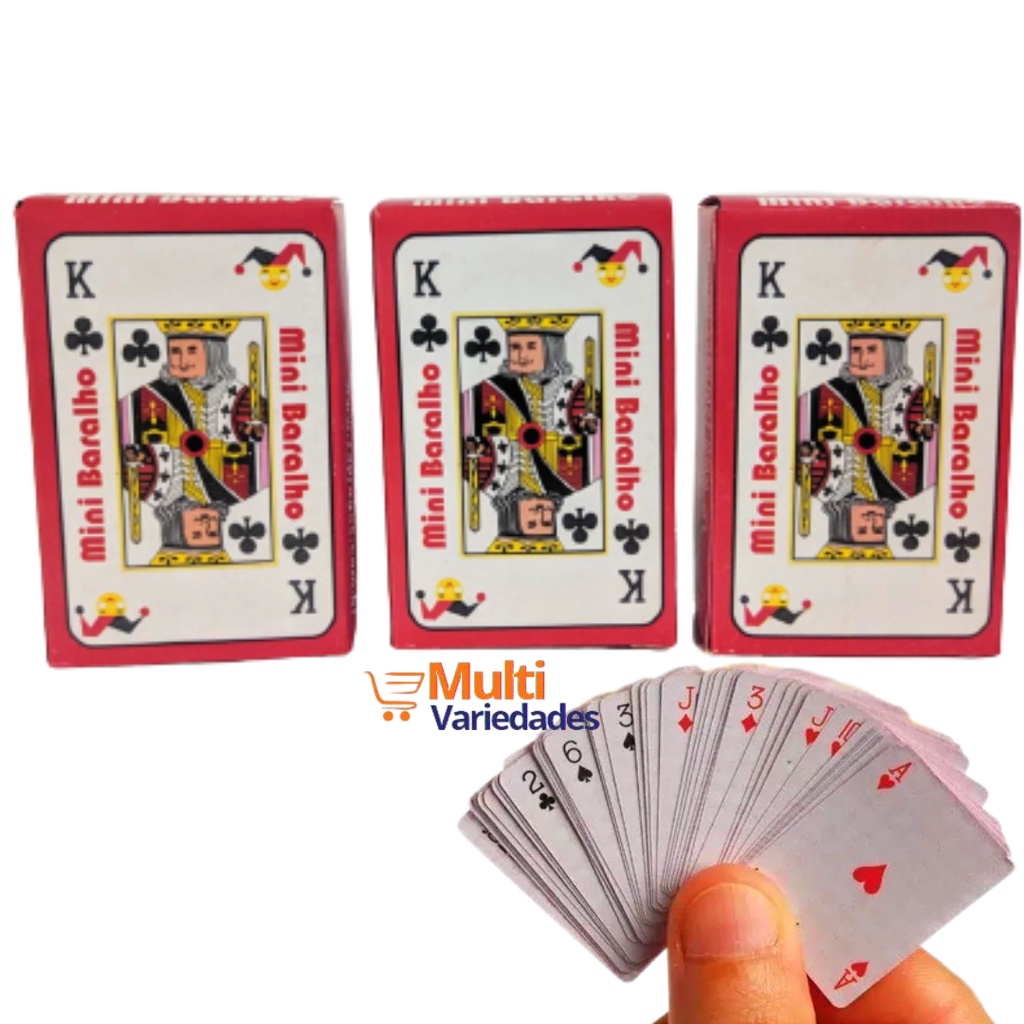 12 Mini Jogo De Baralho Cartas Poker 54 Mini Cartas Truco Zap Sete Copa ...