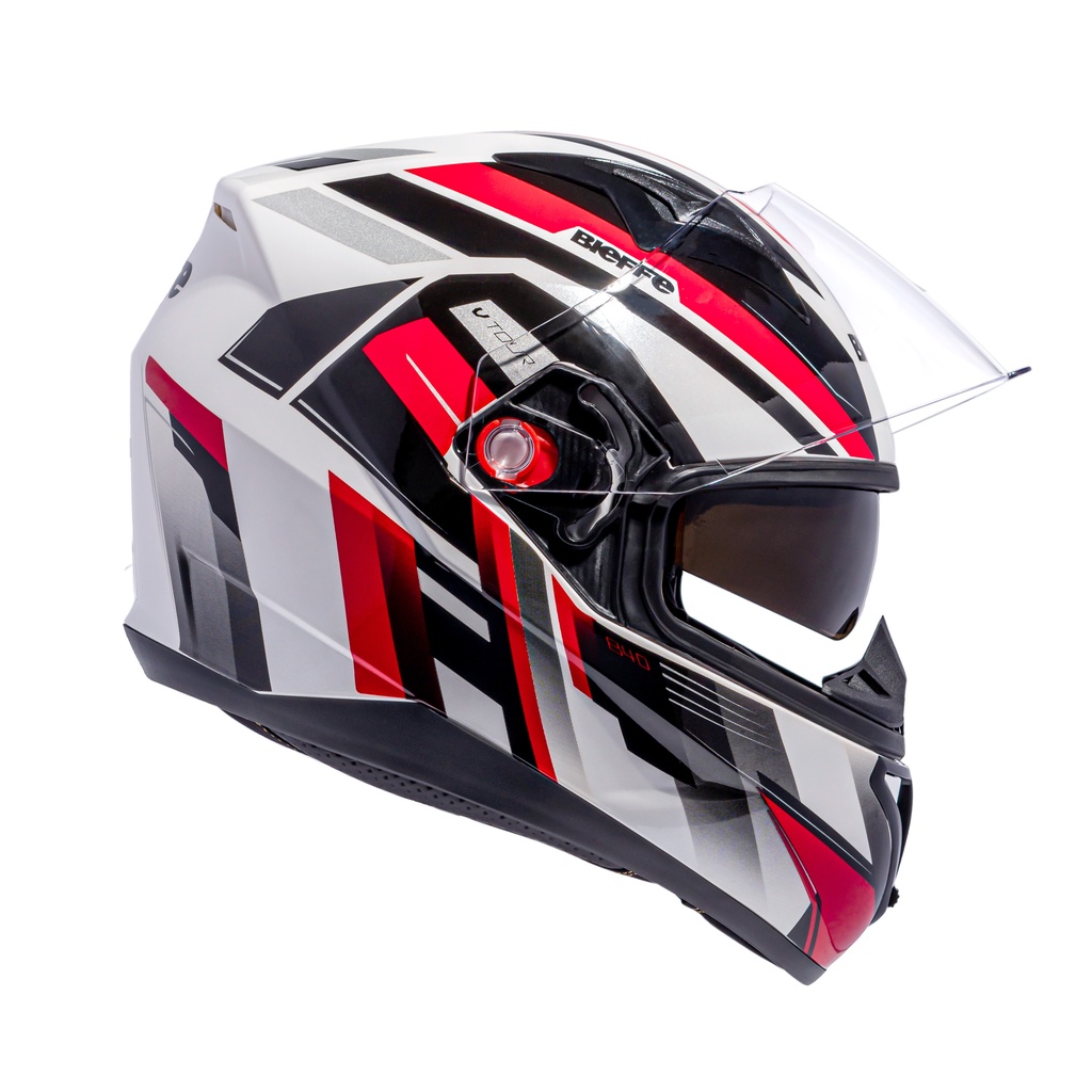 Capacete Bieffe B-40 Vtour Branco Perolado c/ Vermelho | Shopee Brasil