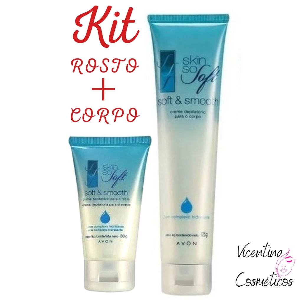 Kit Creme Depilatório para o Corpo e para o Rosto Skin So Soft Avon ...