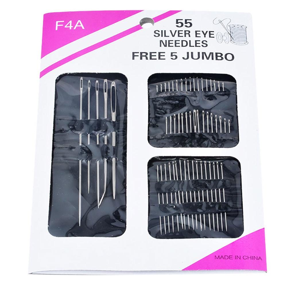 Jogo De Agulhas De Costura Grande P/ Roupas Couro Kit C/ 55 | Shopee Brasil