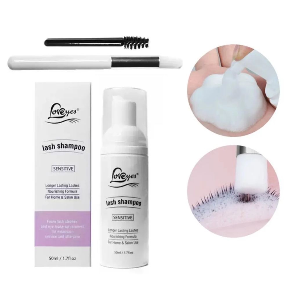 Espuma De limpeza Para Cílios Demaquilante Love Yes 50ml Lash Shampoo ...