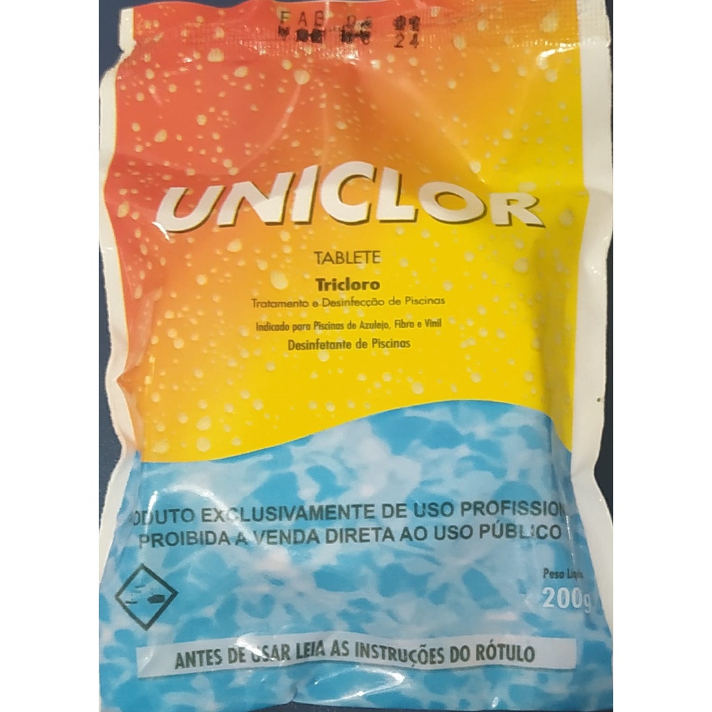 Pastilha de cloro tricloro Uniclor Piscina | Shopee Brasil