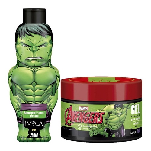 Kit Avengers Hulk - Shampoo 2 em 1 250ml + Gel 250g | Shopee Brasil