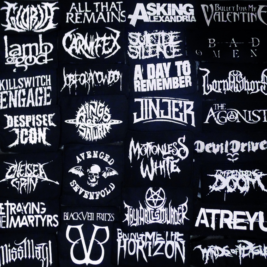 Patch Metalcore e Deathcore - Patches logo silk serigrafia | Shopee Brasil