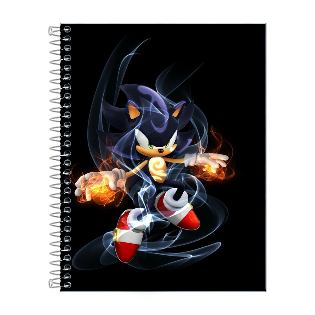 Caderno Sonic 10 Matérias 160 Folhas Personalizado Capa Dura | Shopee ...