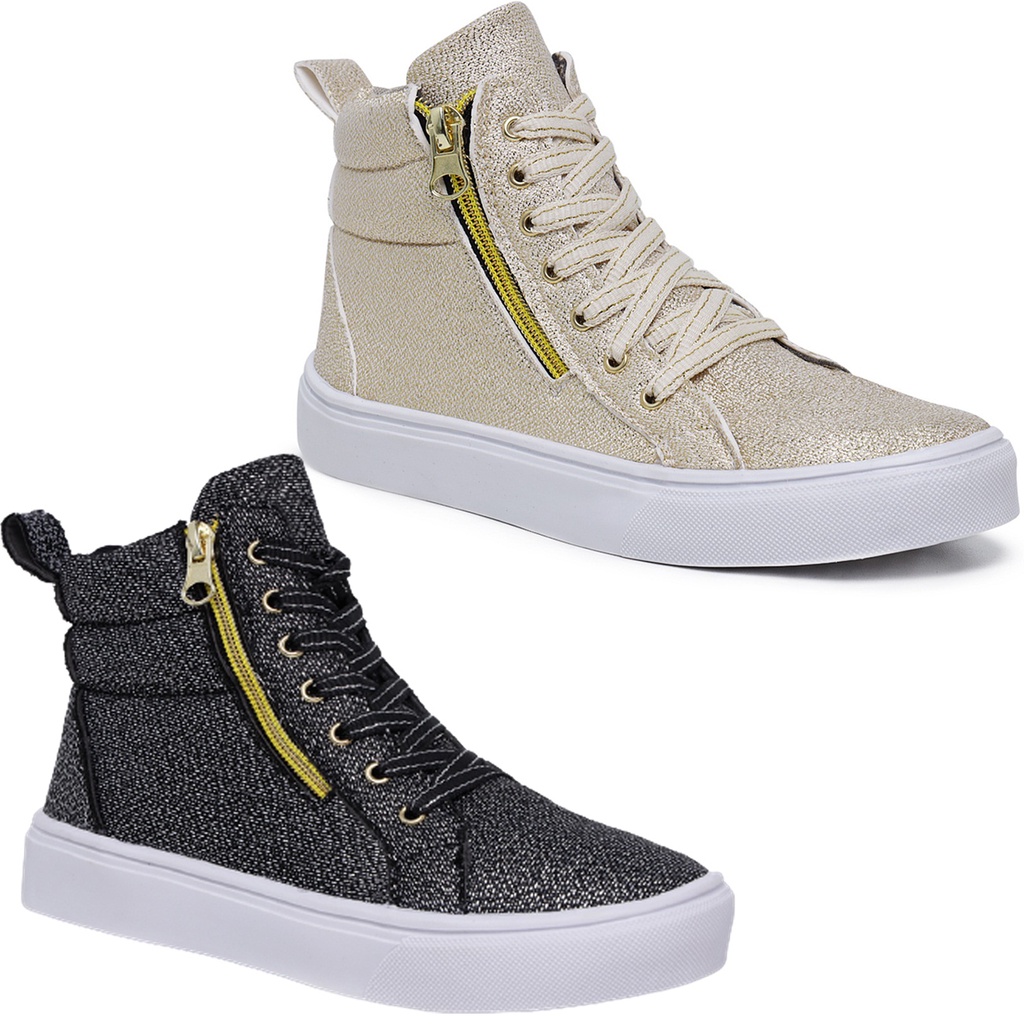 Botinha Feminina Treino Bota Academia Fitness Com Ziper Brilho | Shopee ...