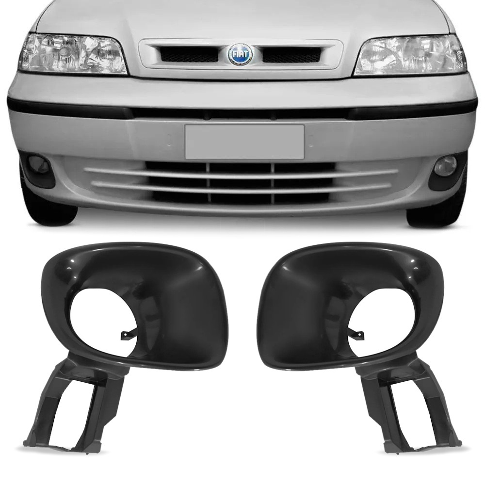 Grade Moldura Farol Milha Palio Fire Siena Strada 2001 a 2003 com Furo ...