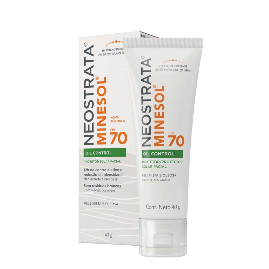 Protetor Solar Facial Neostrata Minesol Oil Control FPS 70 C/ 40G ...