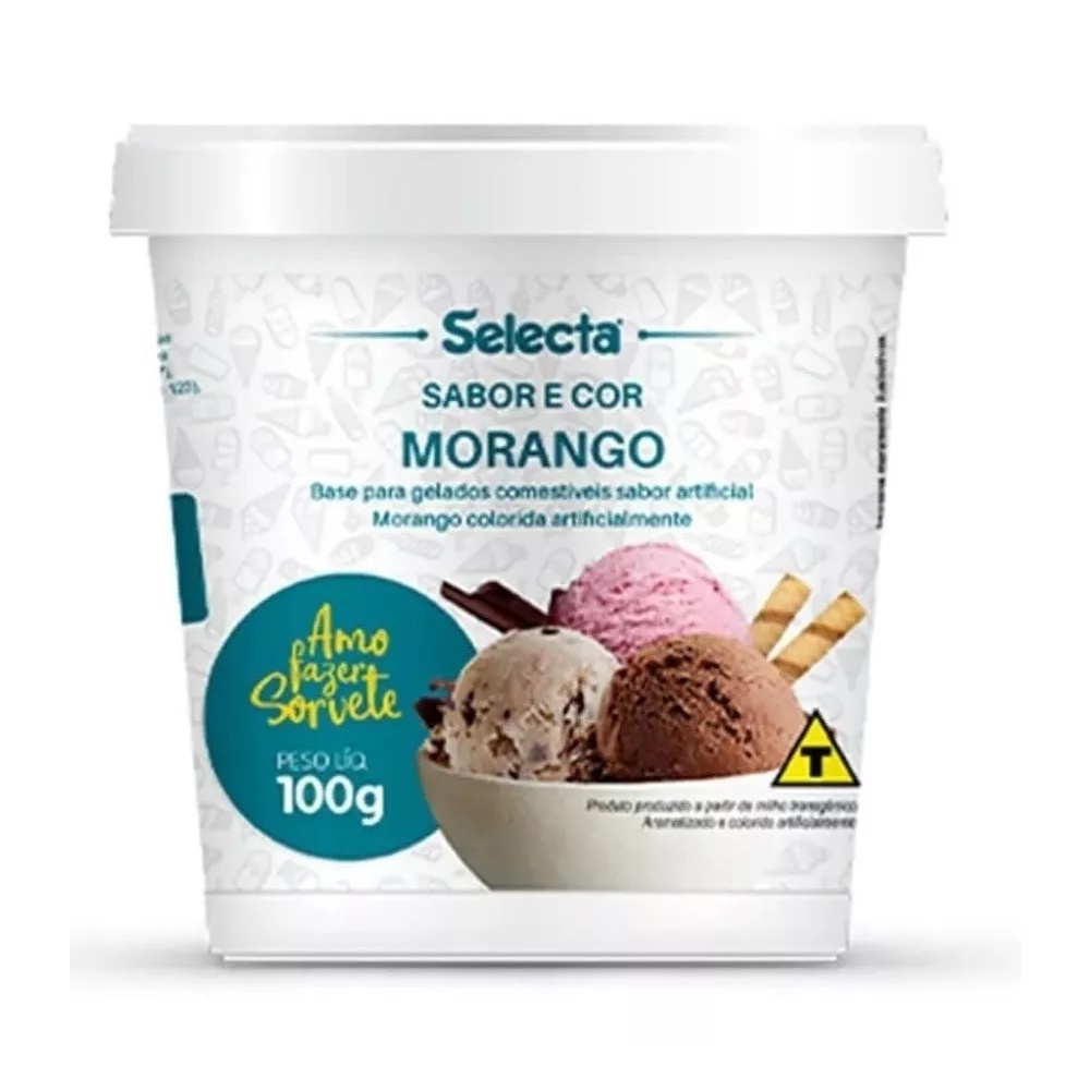 Base Saborizante Sabor Morango para Sorvete e Sobremesa Selecta 100g ...