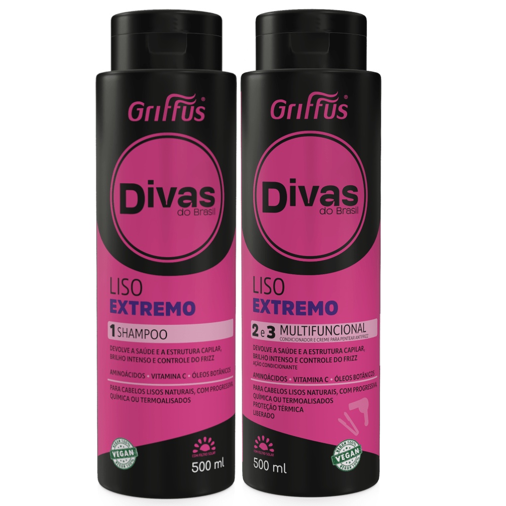 Kit Liso Extremo Divas Shampoo + Multifuncional 500ml | Shopee Brasil
